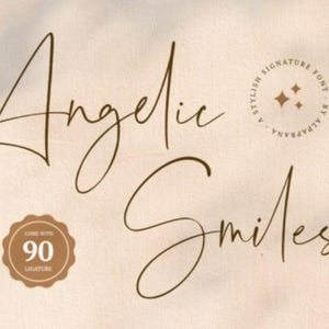 Angelic Smiles Font, Modern Font, Calligraphy Font, Handwritten Font, Wedding Font, Display Font ...