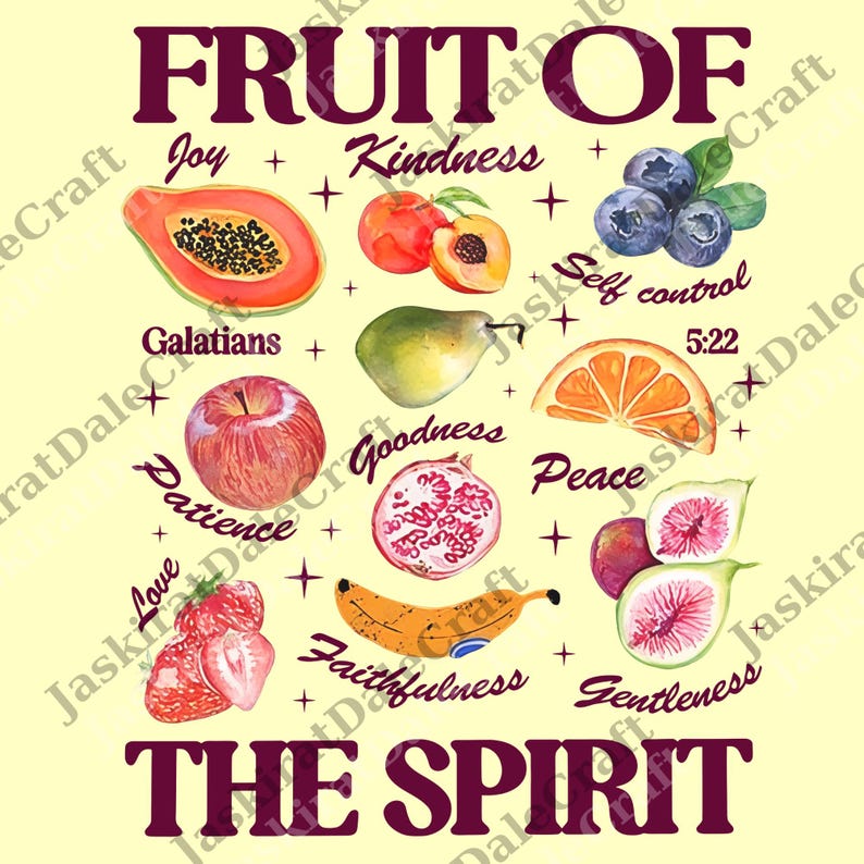 Fruit of the Spirit Digital, Christian Png, Bible Verse Png, Christian ...