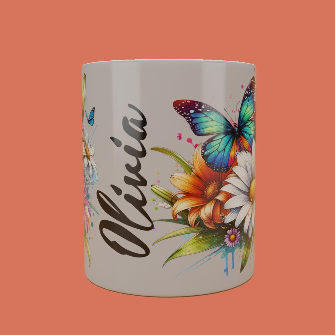 Add Your Name Mug Design, Flower Sublimation Wrap, Floral Mug Wrap,11 ...
