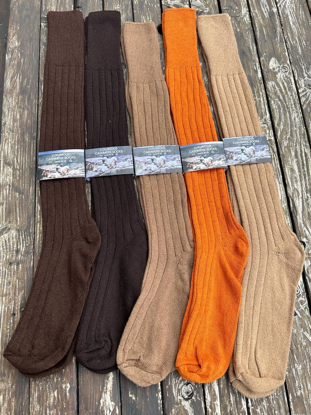Luxurious 2 Ply Ribbed Knee High Cashmere Shooting Socks. Free UK ...