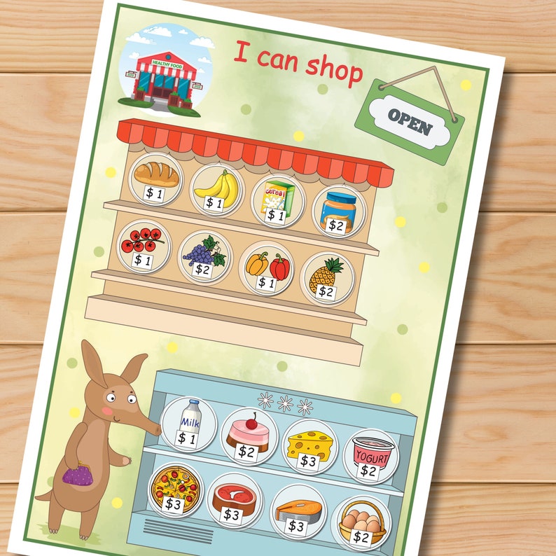 Shopping Game Toddler Quiet Book Waldorf Math Printable Counting ...