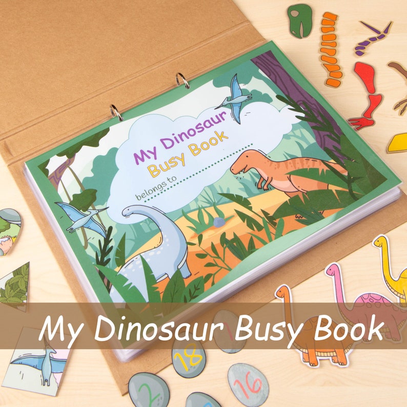 Dinosaur Busy Book, Preschool Printables, Toddler Montessori Busy ...