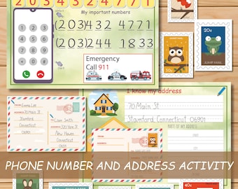 Phone Number and Address Activity About Me Printable Preschool Activity ...