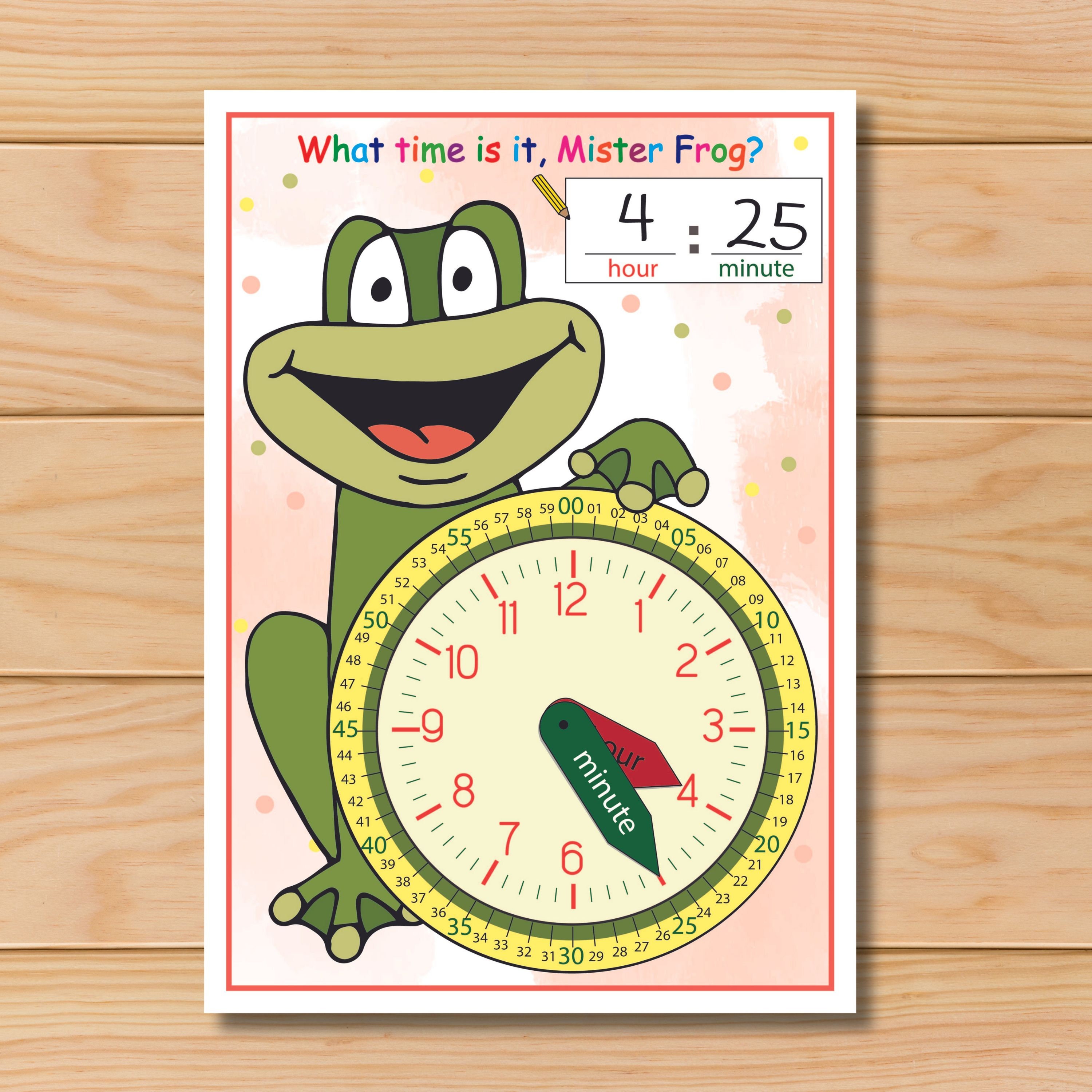 Printable Clock for Kids, Printable Educational Activities Toddler ...