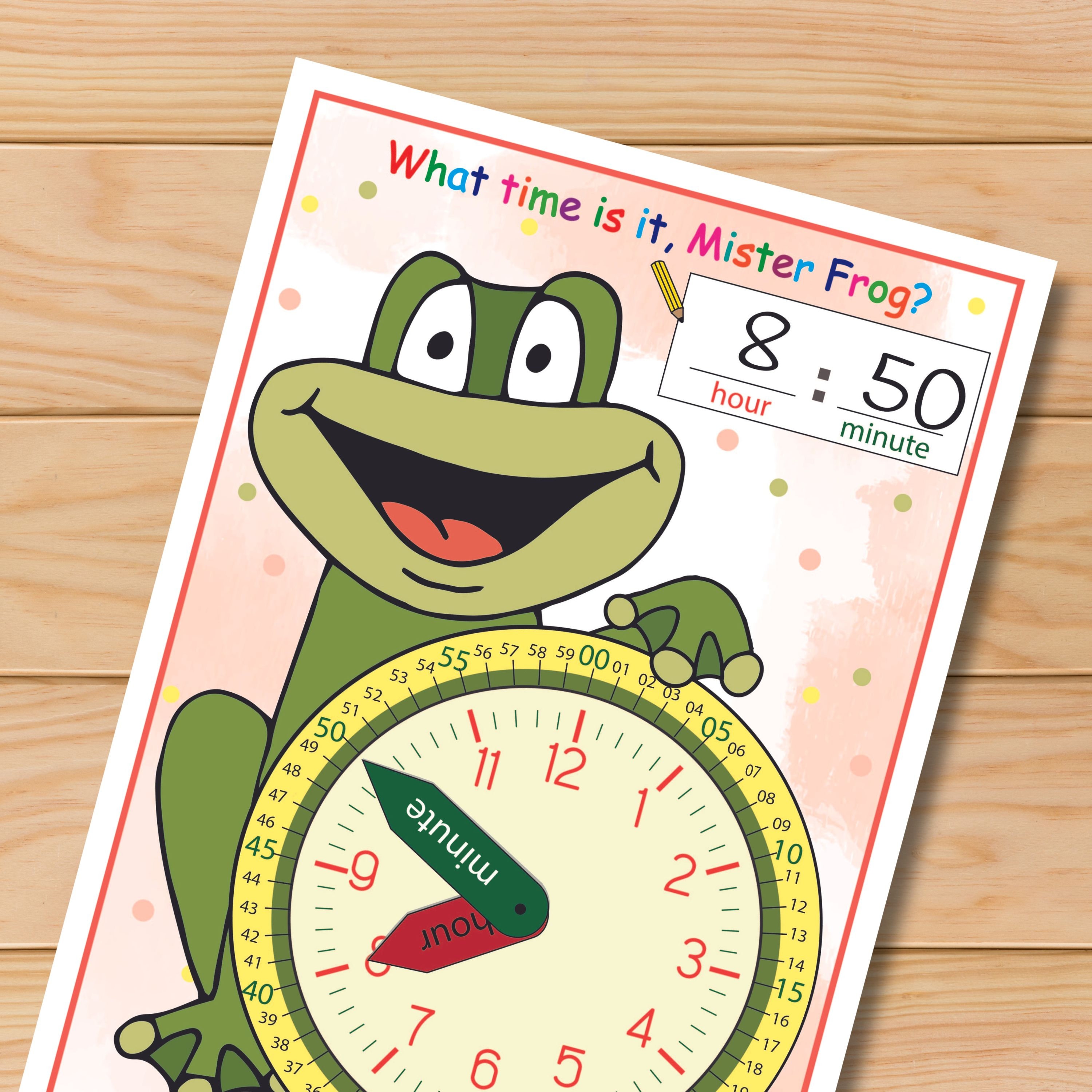 Printable Clock for Kids, Printable Educational Activities Toddler ...