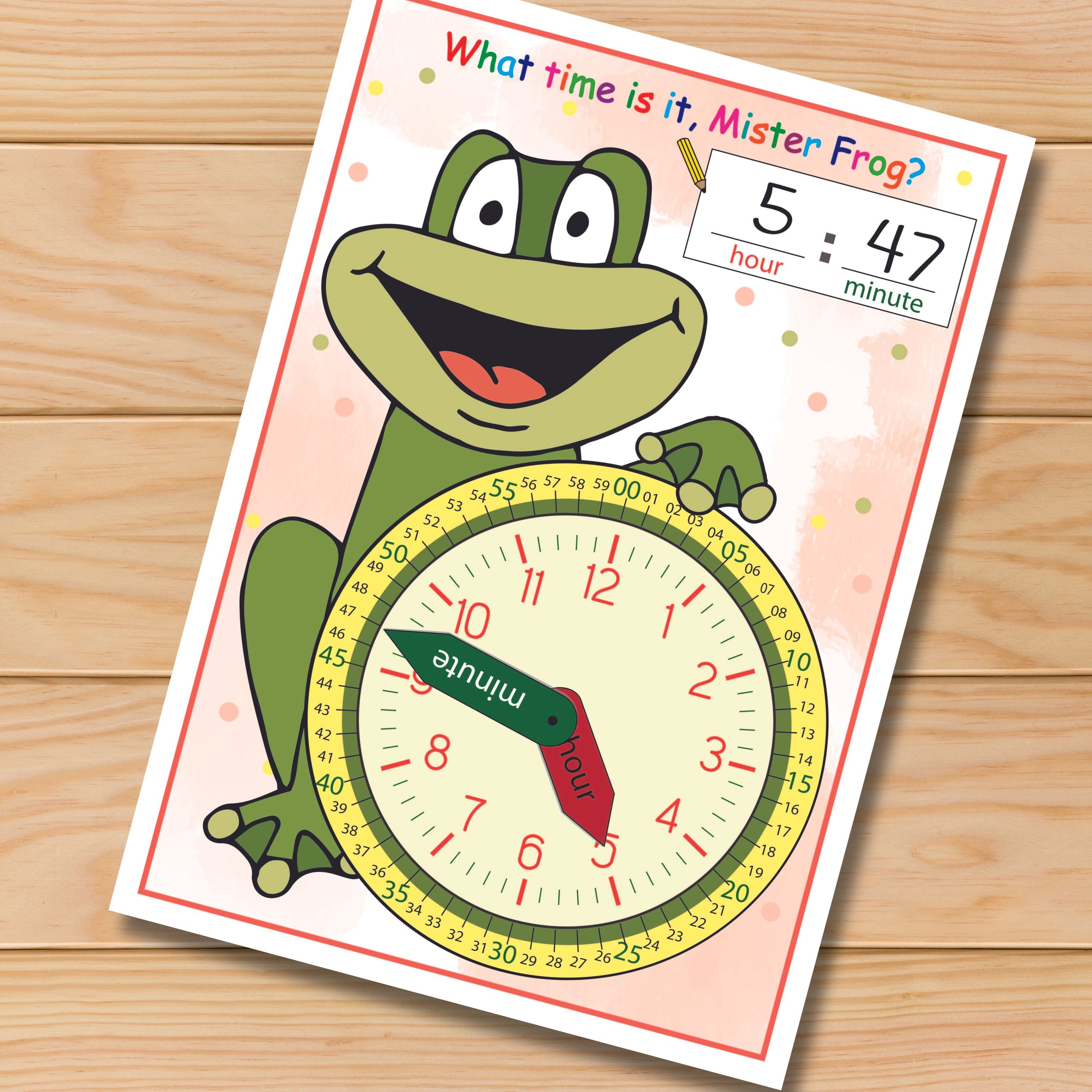 Printable Clock for Kids, Printable Educational Activities Toddler ...