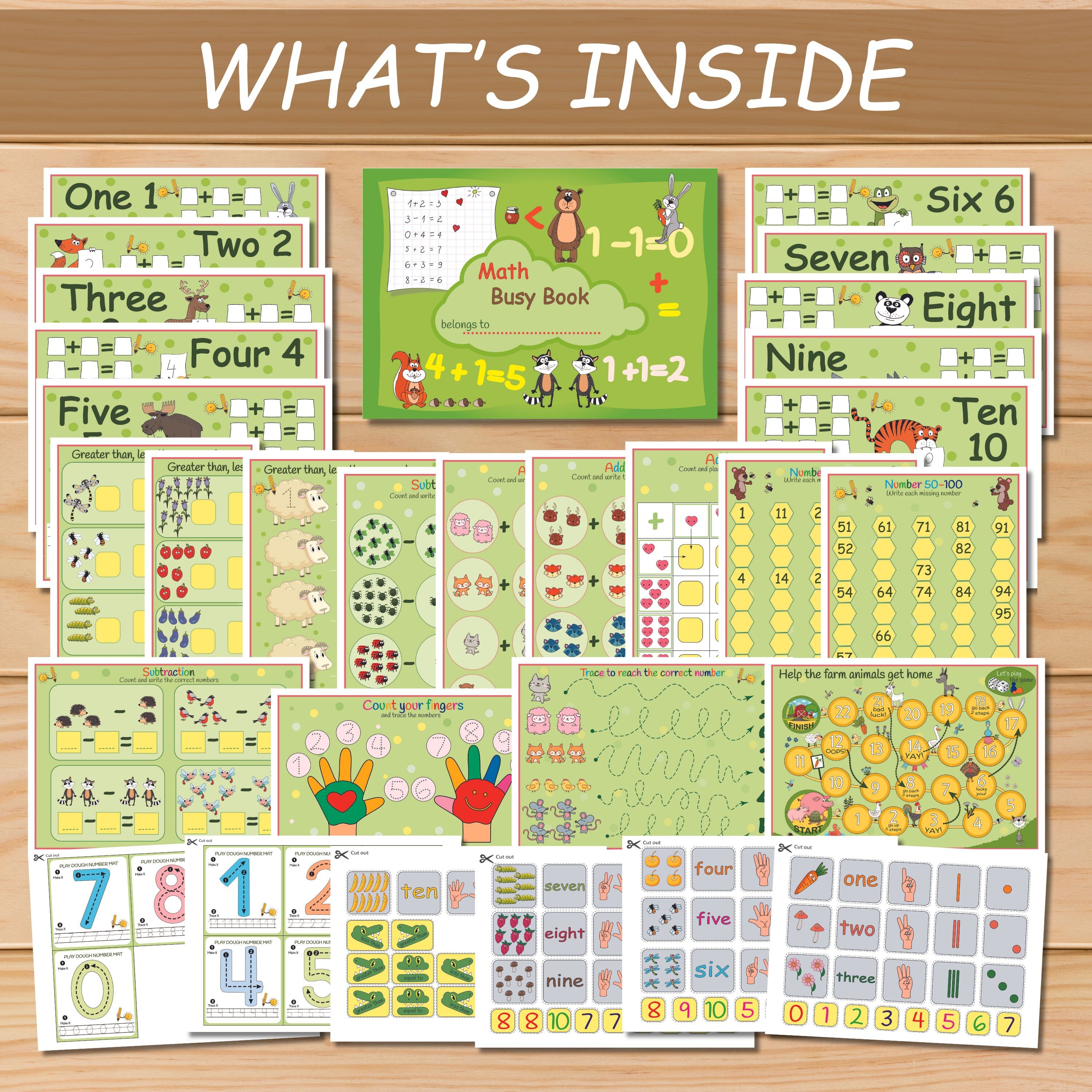 Maths Busy Book, Preschool Printables, Toddler Counting Practice, Maths ...