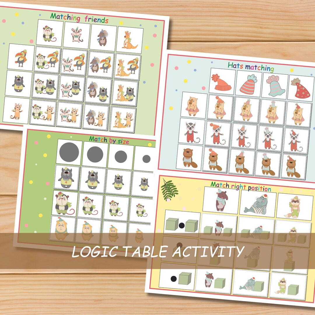 Logic Table Toddler Quiet Book Waldorf Printable Sorting Activies ...