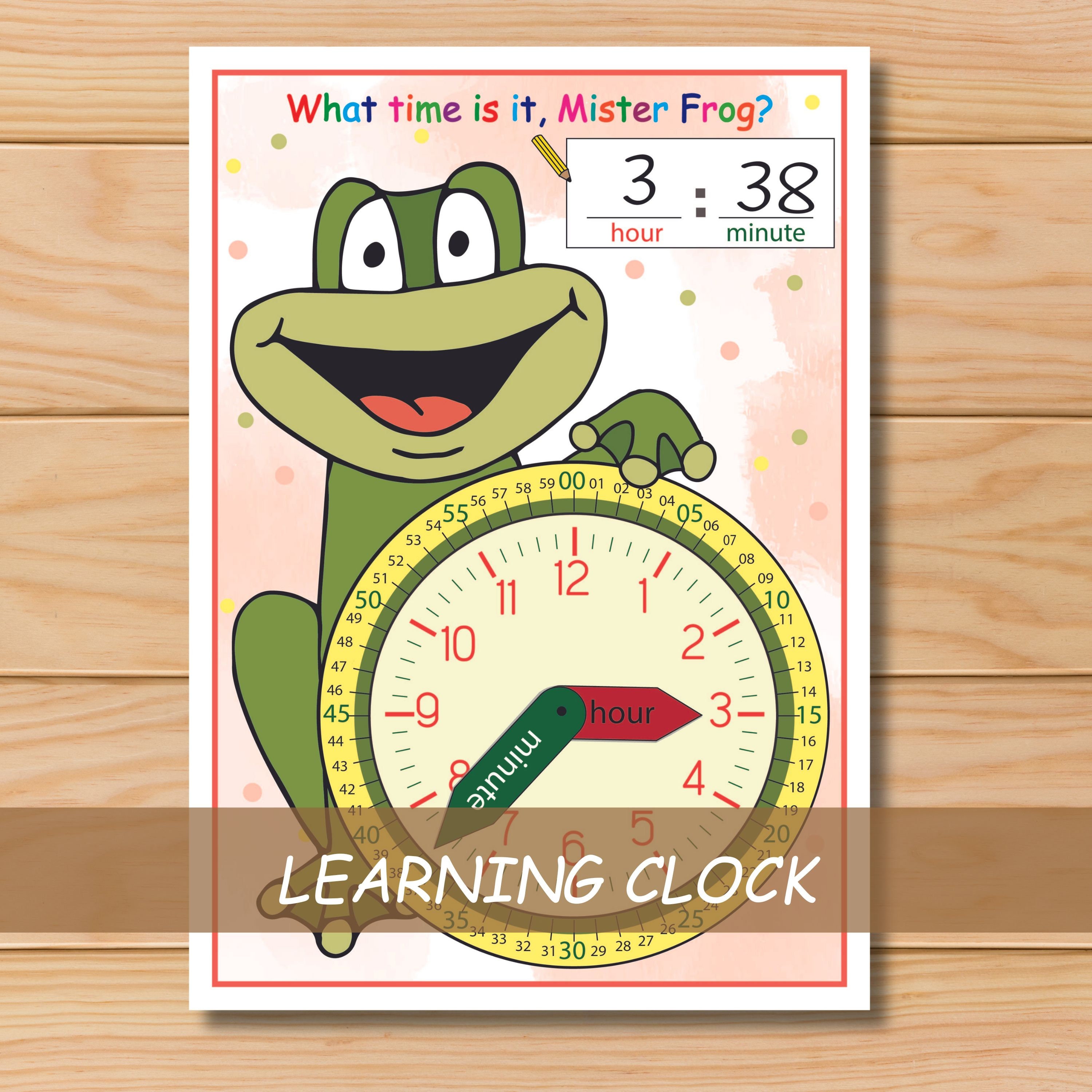 Printable Clock for Kids, Printable Educational Activities Toddler ...
