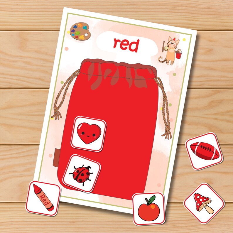 Color Matching Activities Color Sorting Game, Toddler Busy Book ...