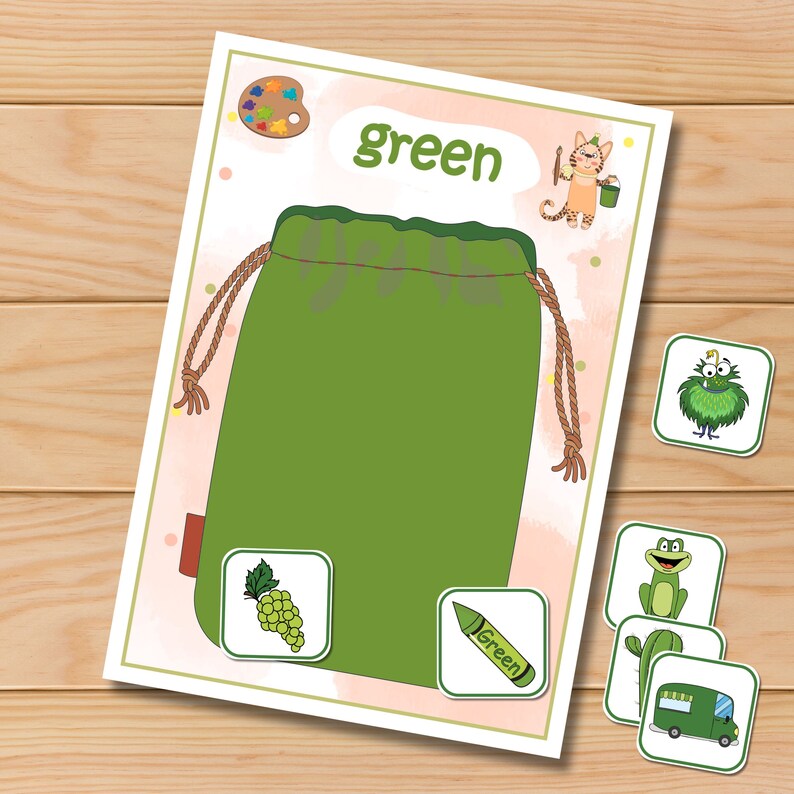 Color Matching Activities Color Sorting Game, Toddler Busy Book ...