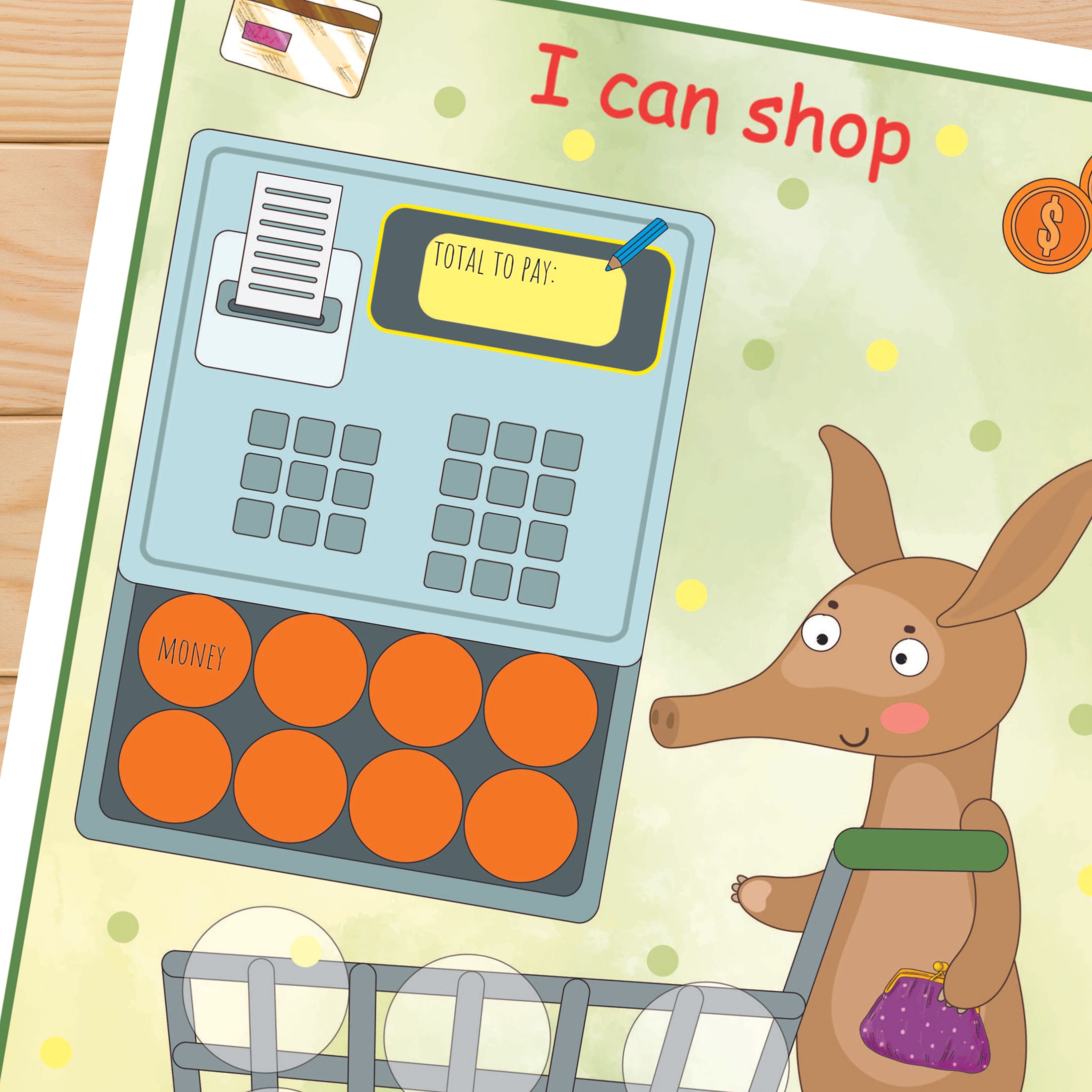 Shopping Game Toddler Quiet Book Waldorf Math Printable Counting ...