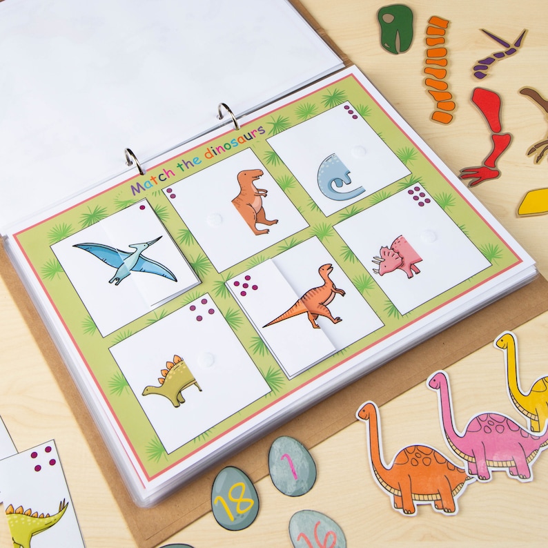 Dinosaur Busy Book, Preschool Printables, Toddler Montessori Busy ...
