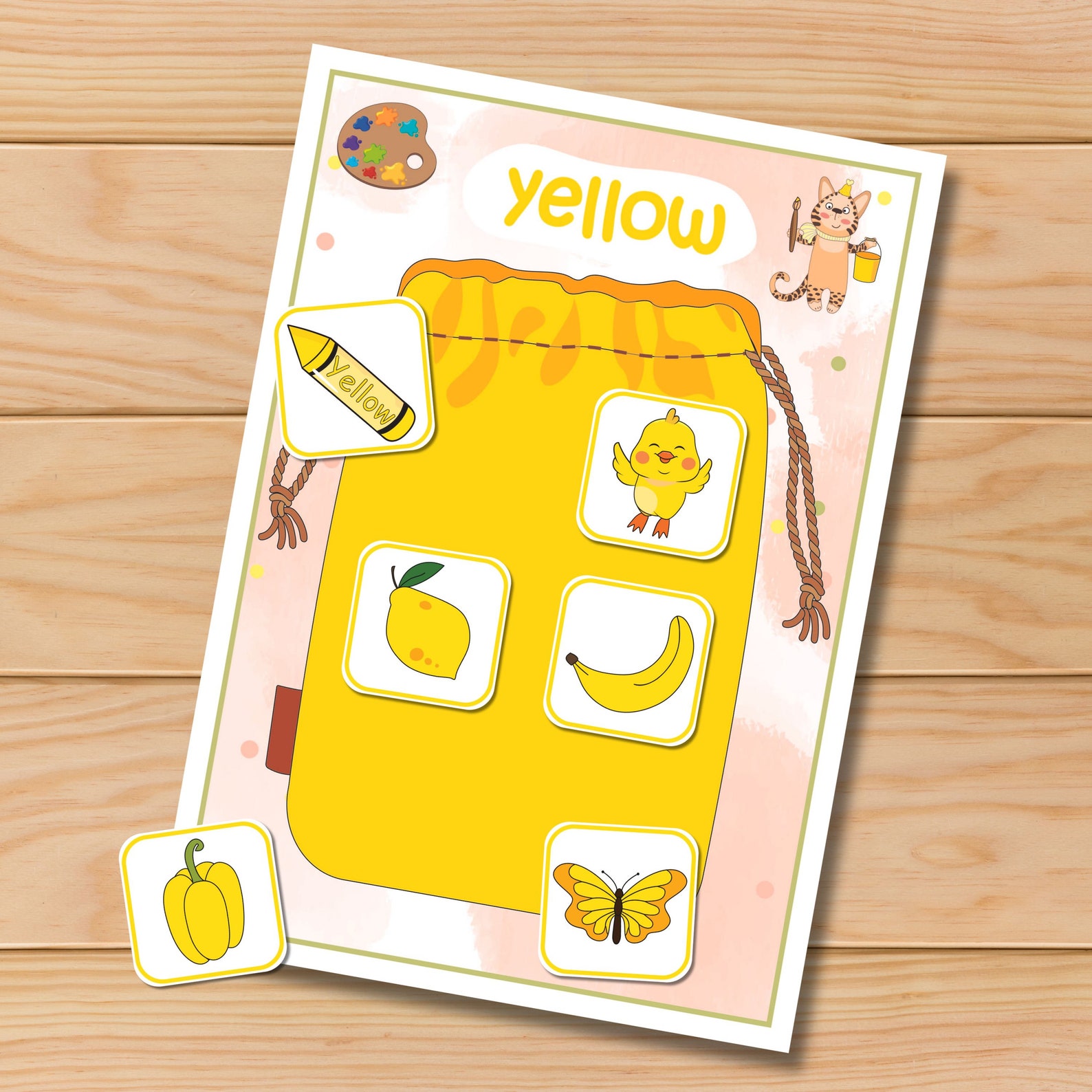 Color Matching Activities Color Sorting Game, Toddler Busy Book ...