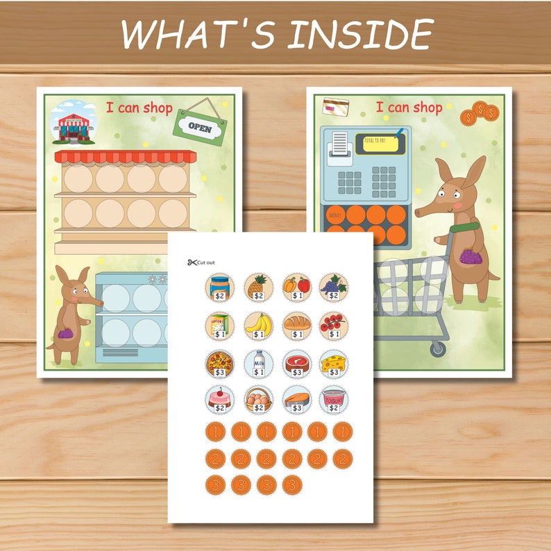 Shopping Game Toddler Quiet Book Waldorf Math Printable Counting ...