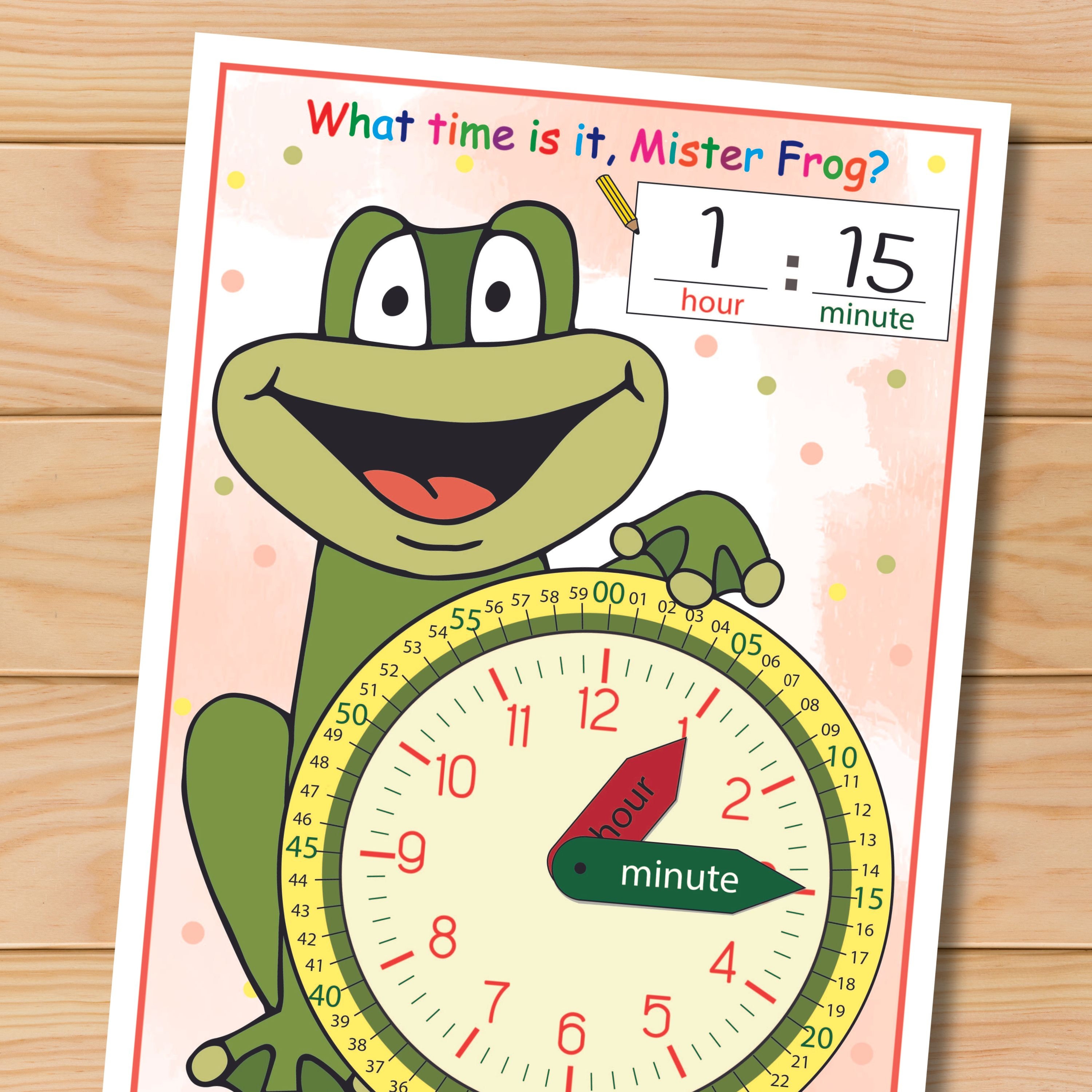Printable Clock for Kids, Printable Educational Activities Toddler ...