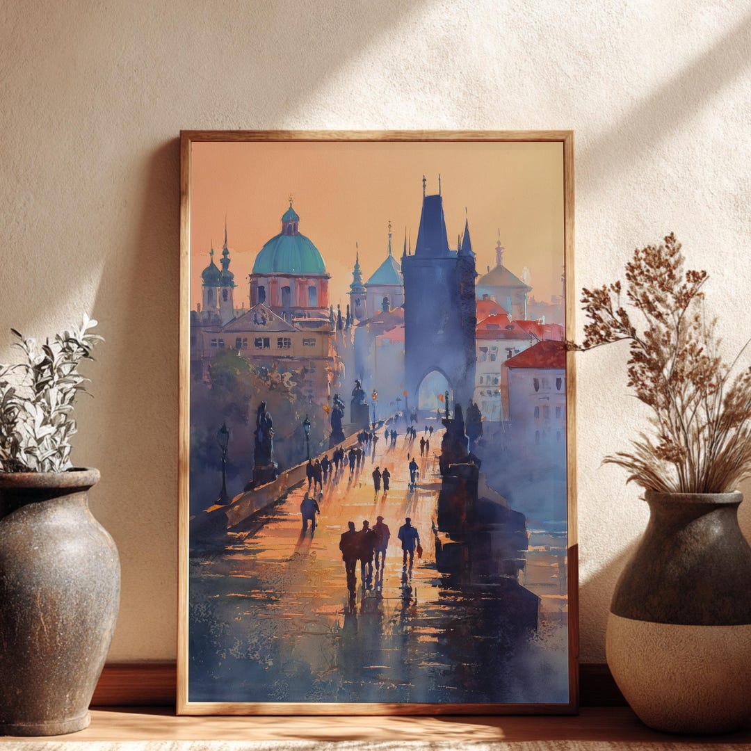 Prague Watercolour Art Print | the Perfect Prague Gift - Charles Bridge ...