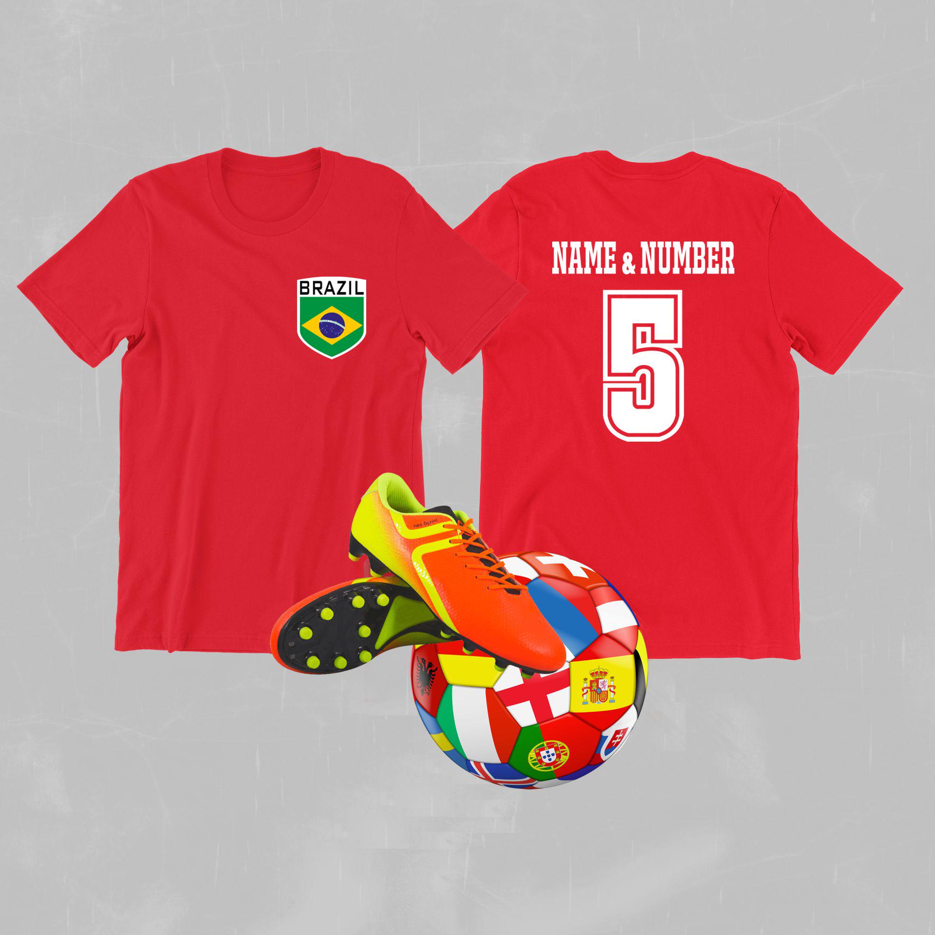 Brazil National Team, Custom Football Shirt, Brazil Football Shirt ...