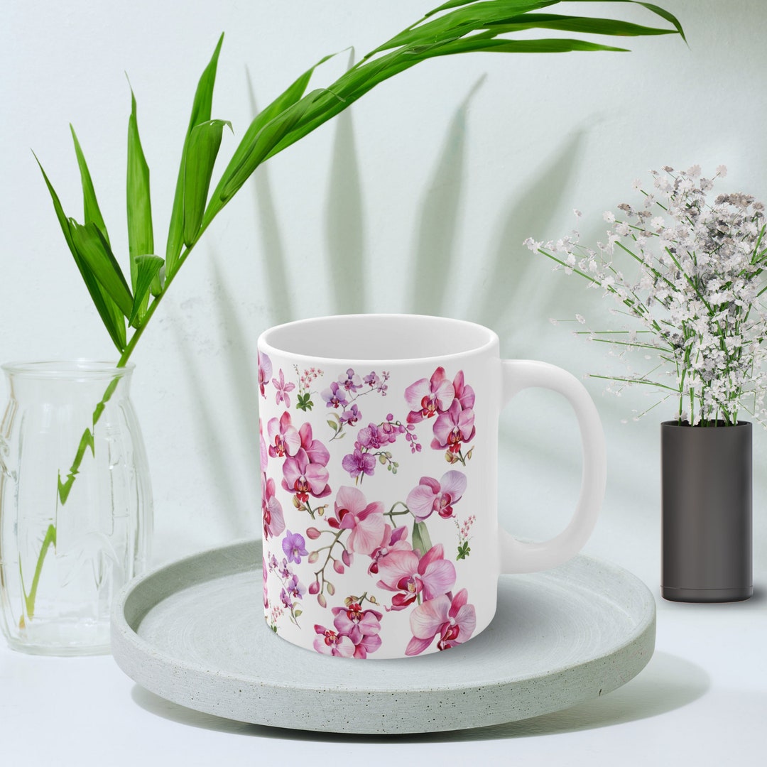A Beautiful Orchid Flowers Theme Mug. A Perfect Gift of Beautiful ...