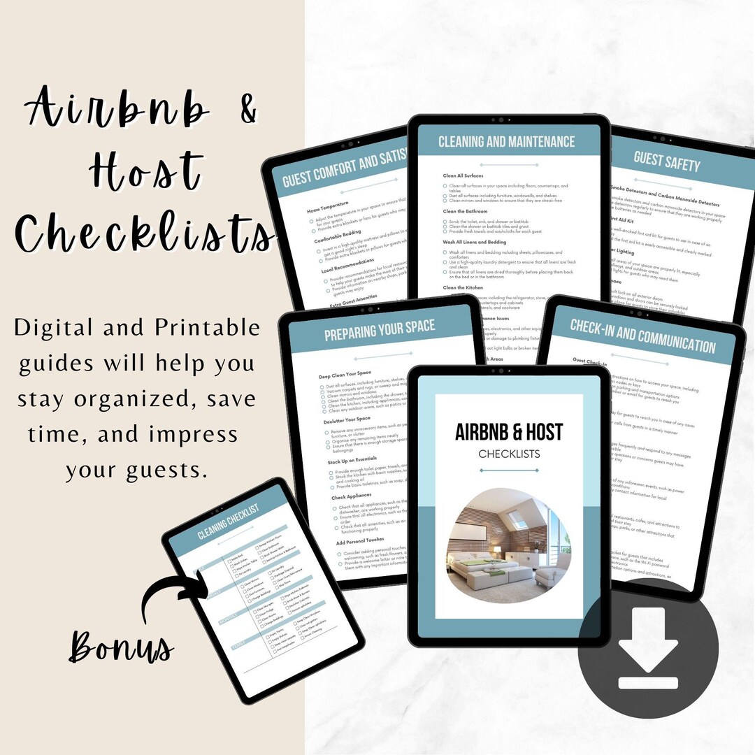 Airbnb & Host Checklists – Your Go-to Hosting Guide! - Etsy