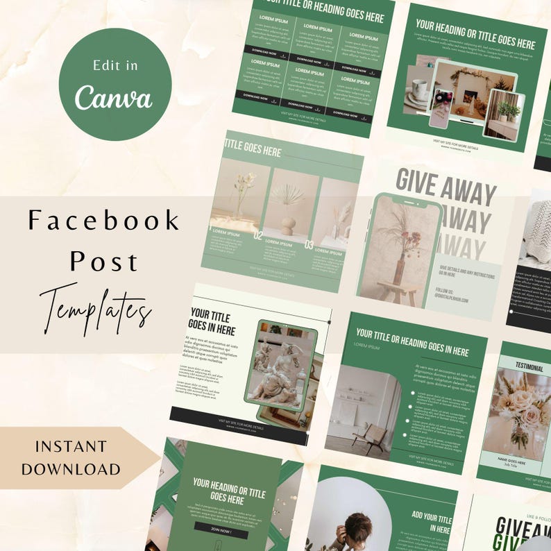 Facebook Post Templates | Fully Editable in Canva | Digital Download - Etsy