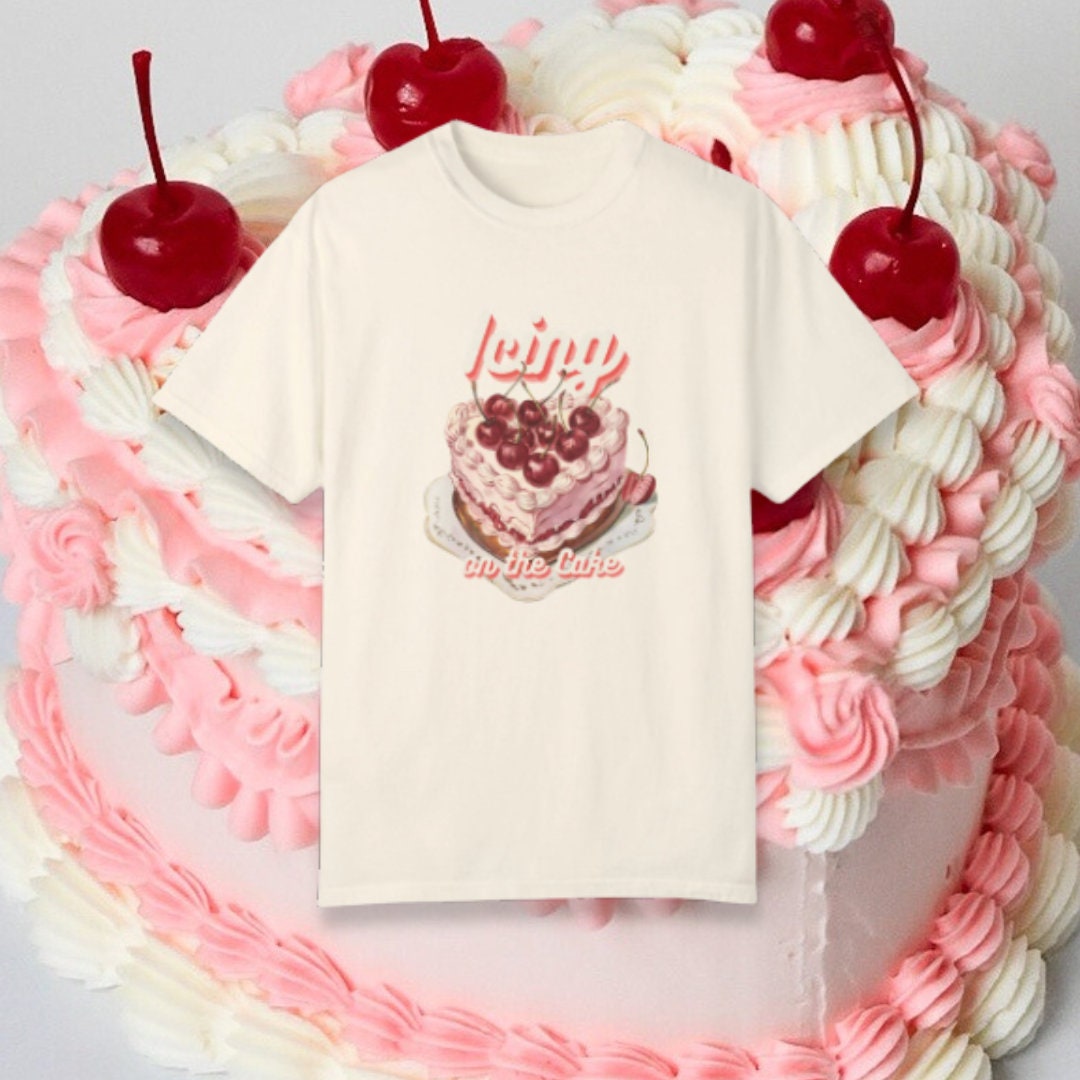 Icing on the Cake Cherry Graphic Statement T-shirt, Coquette Aesthetic ...