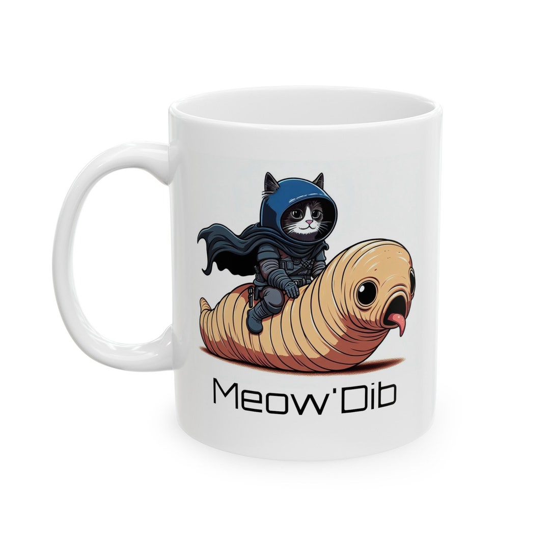 Meow'dib Tabby Cat Coffee Mug: Funny Pun Gift - Etsy