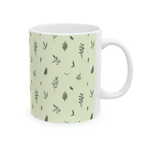 Green & Pine Leaves Wraparound Floral Mug Best Gift for Her Bestselling ...