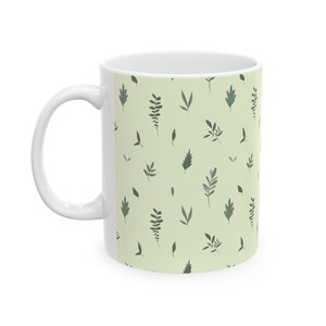 Green & Pine Leaves Wraparound Floral Mug Best Gift for Her Bestselling ...