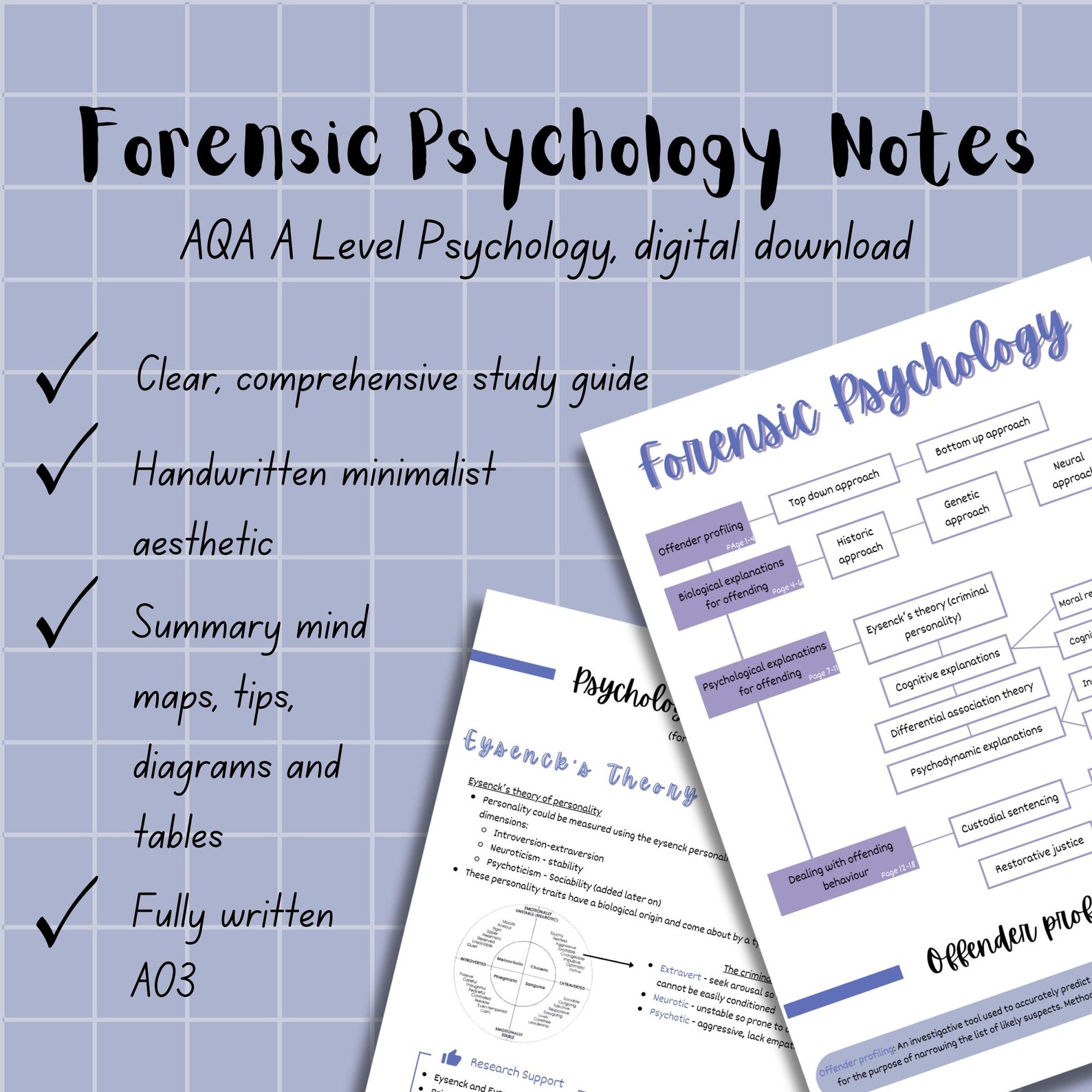 Handwritten Forensic Psychology Notes | AQA A Level Psychology ...