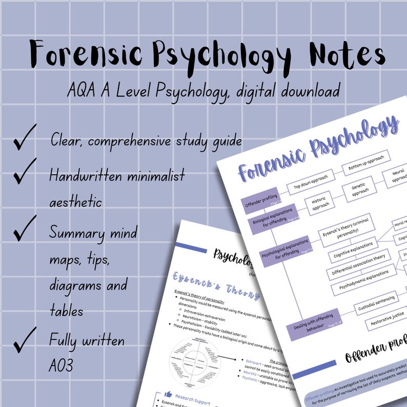 Handwritten Forensic Psychology Notes | AQA A Level Psychology ...