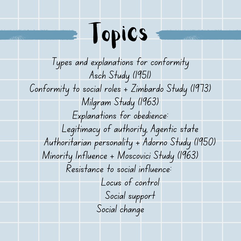 Aesthetic Handwritten Social Influence Notes AQA A Level Psychology ...