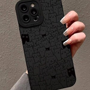 Abstract Cats iPhone Case - Black Cats Design Phone Cover for iPhone 16 ...