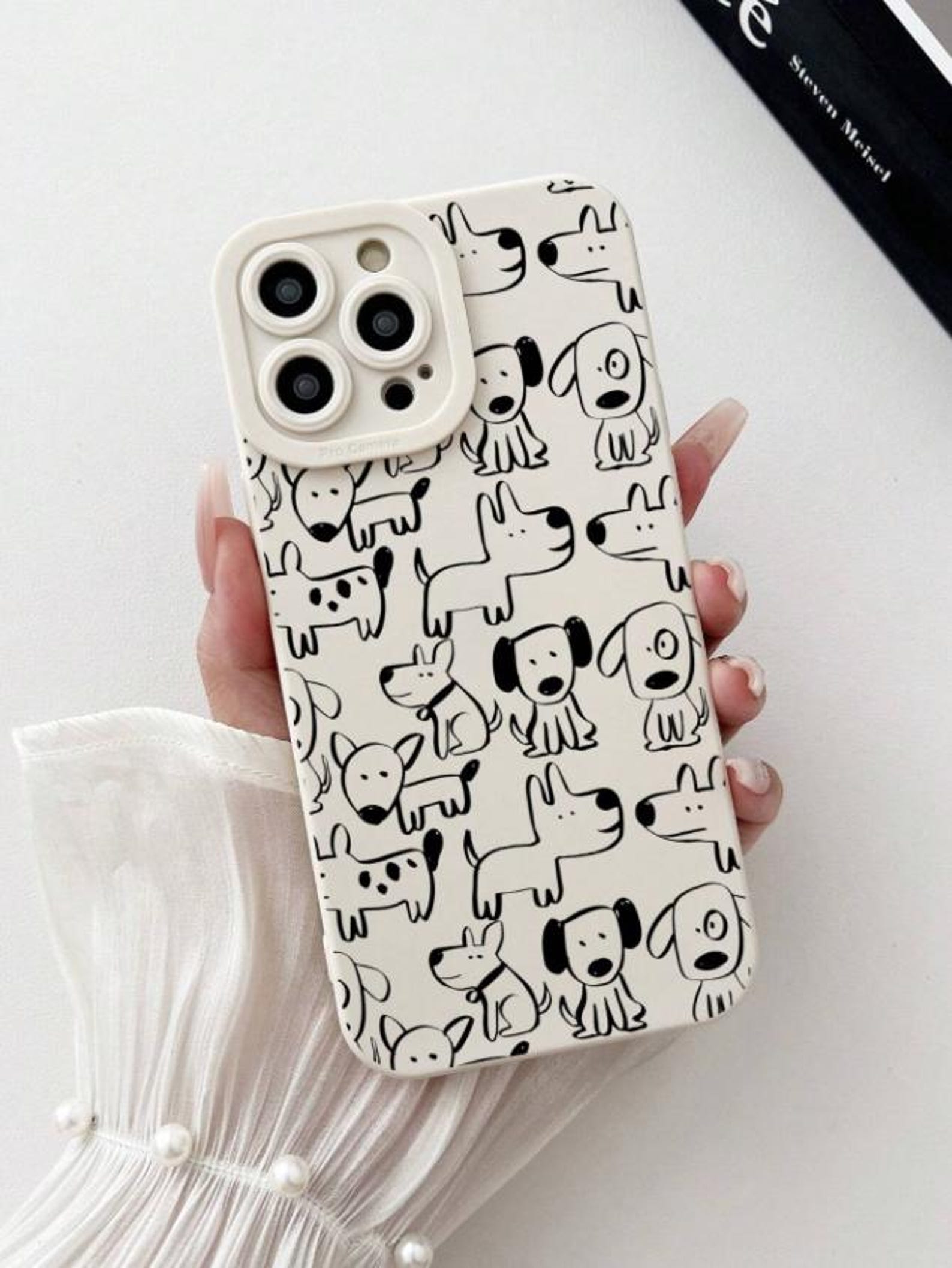 Abstract Dogs iPhone Case - White Dogs Design Phone Cover for iPhone 16 ...