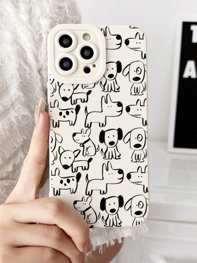 Abstract Dogs iPhone Case - White Dogs Design Phone Cover for iPhone 16 ...