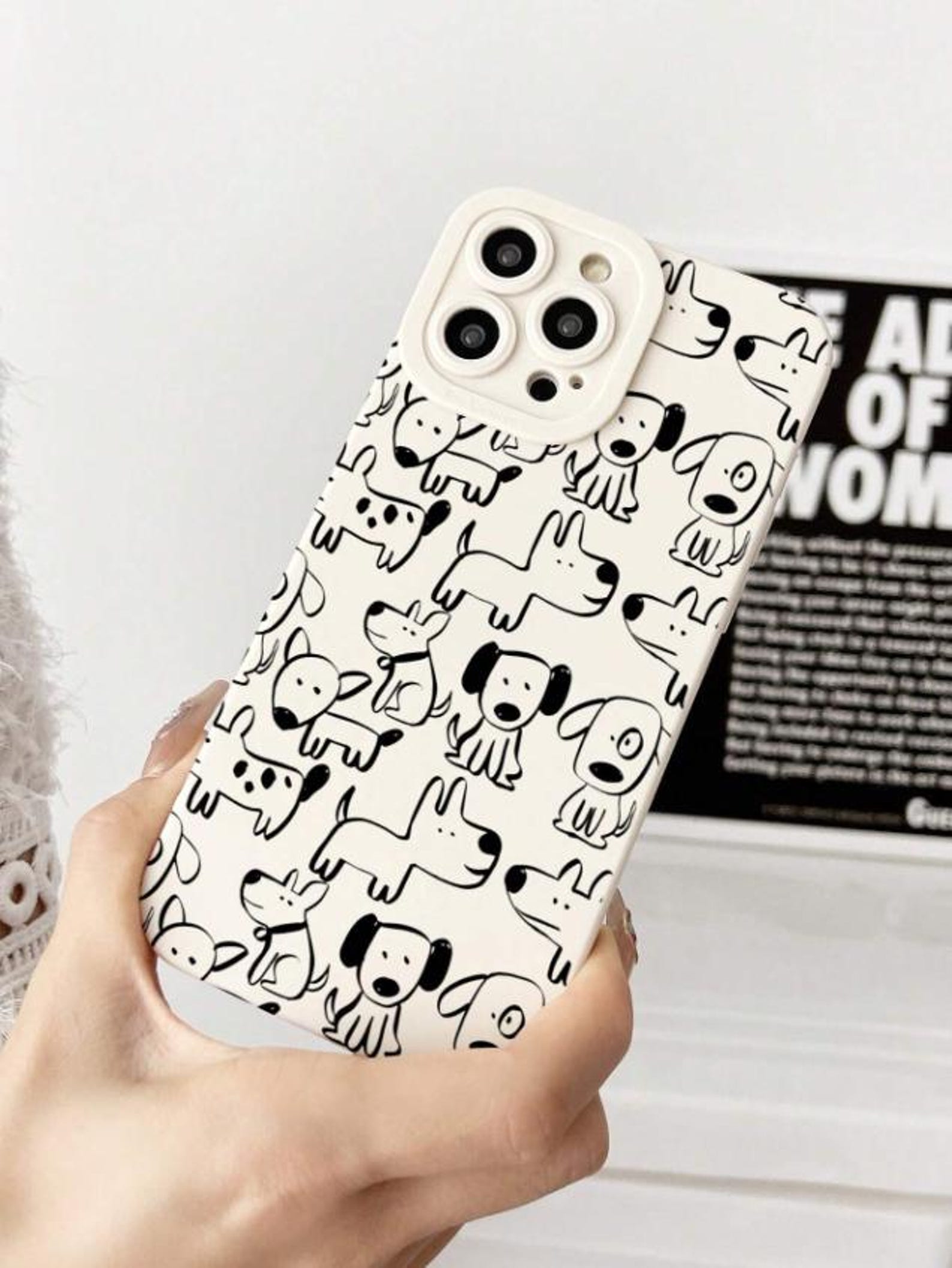Abstract Dogs iPhone Case - White Dogs Design Phone Cover for iPhone 16 ...