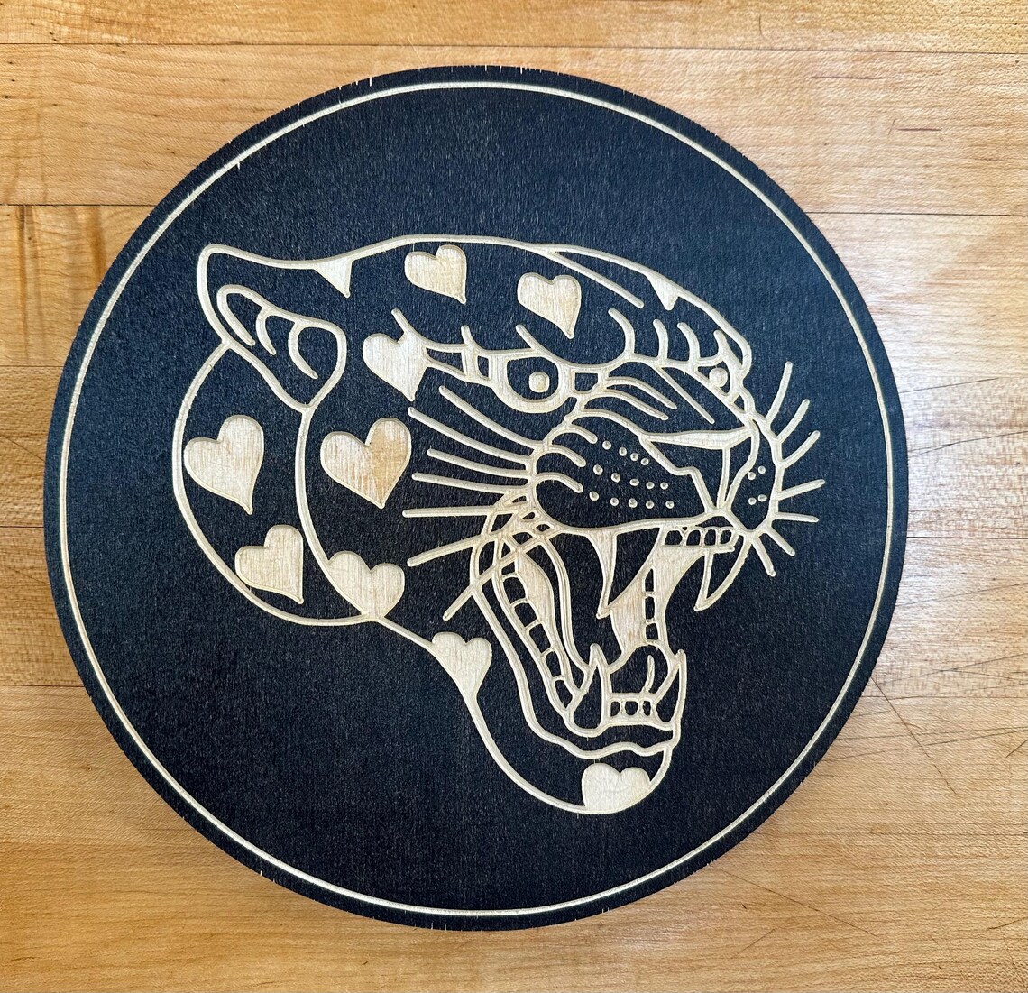 Panther Heart Tattoo Flash Wall Decor - Etsy