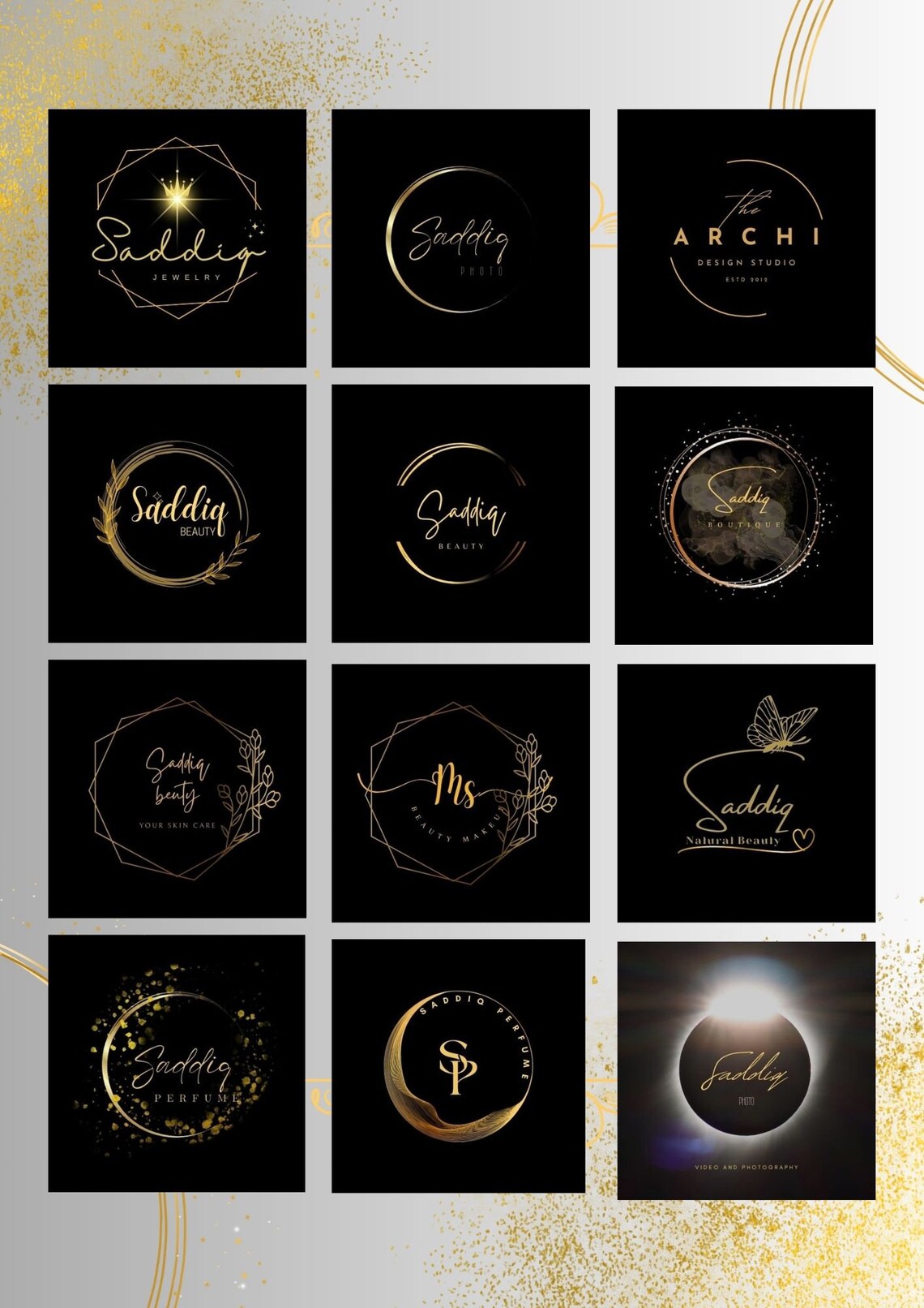 Editable Luxury Gold and Black Logo Design Template in Canva ...