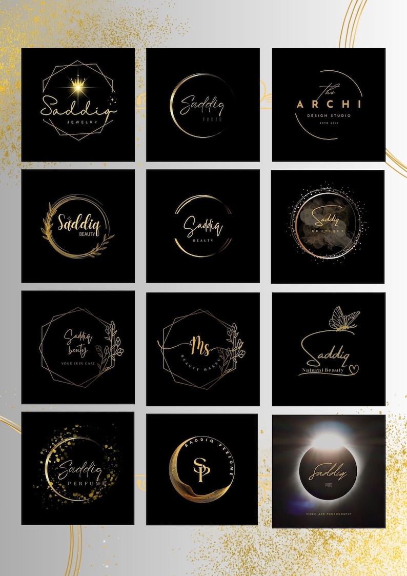 Editable Luxury Gold and Black Logo Design Template in Canva ...