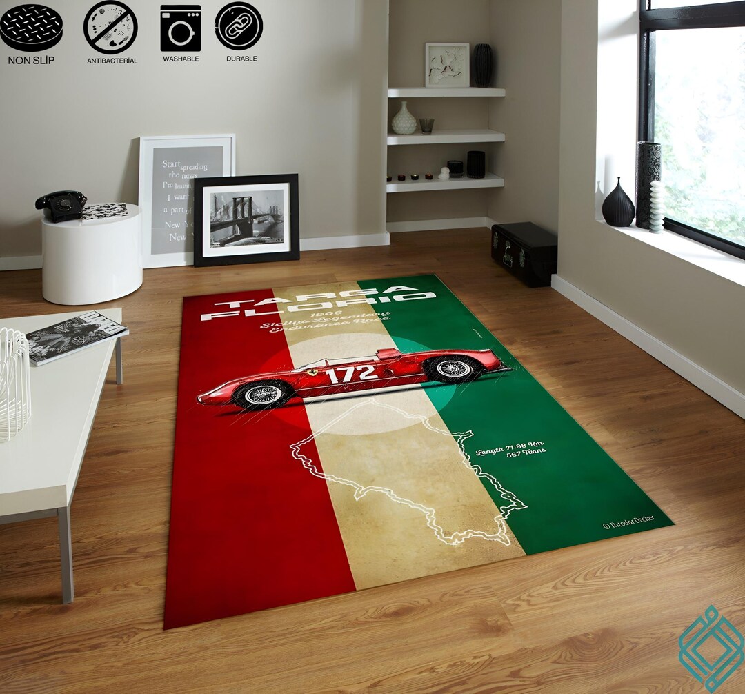 Targa Florio Inspired Handcrafted Rugs Vintage Racing & Motorsport ...