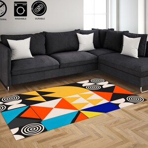 Geometric Shape Rug, Colorful Abstract Rug, Modern Art Rug,minimalist ...