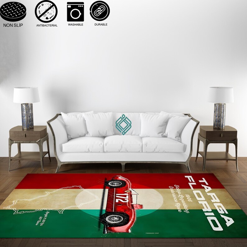 Targa Florio Inspired Handcrafted Rugs Vintage Racing & Motorsport ...