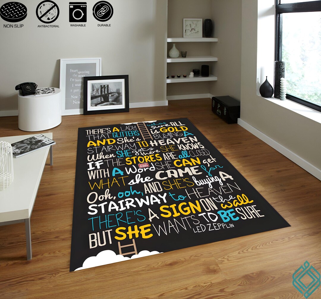İnspirational Quotes Pattern Area Rug, Gym Rugs, Sports Rug, Fitness ...