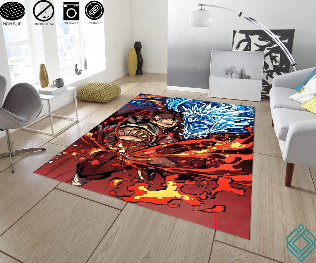 Demon Slayer Kimetsu Rug, Anime Patterned Rug - Manga and Anime Rug ...