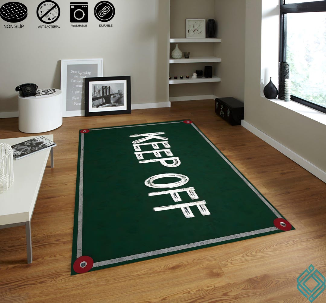 Green 'keep Out' Rug, Keep Out Rug, Green Pool Table Rug, Popular Rug ...