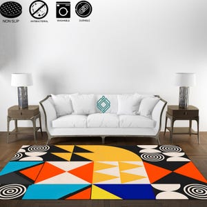 Geometric Shape Rug, Colorful Abstract Rug, Modern Art Rug,minimalist ...