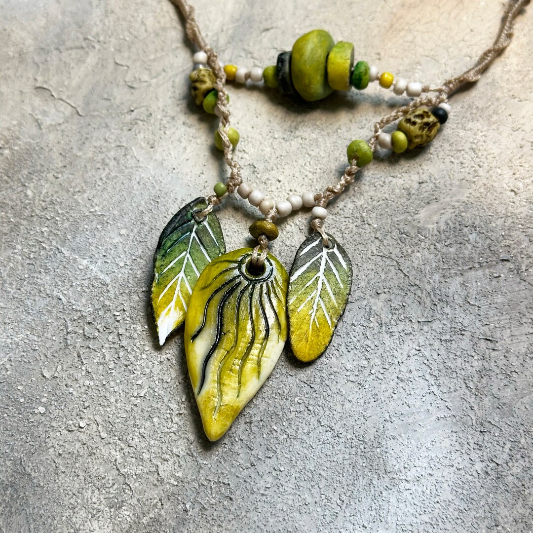 Porcelain Necklace, Rustic Jewellery, Handmade Necklace, Boho ...