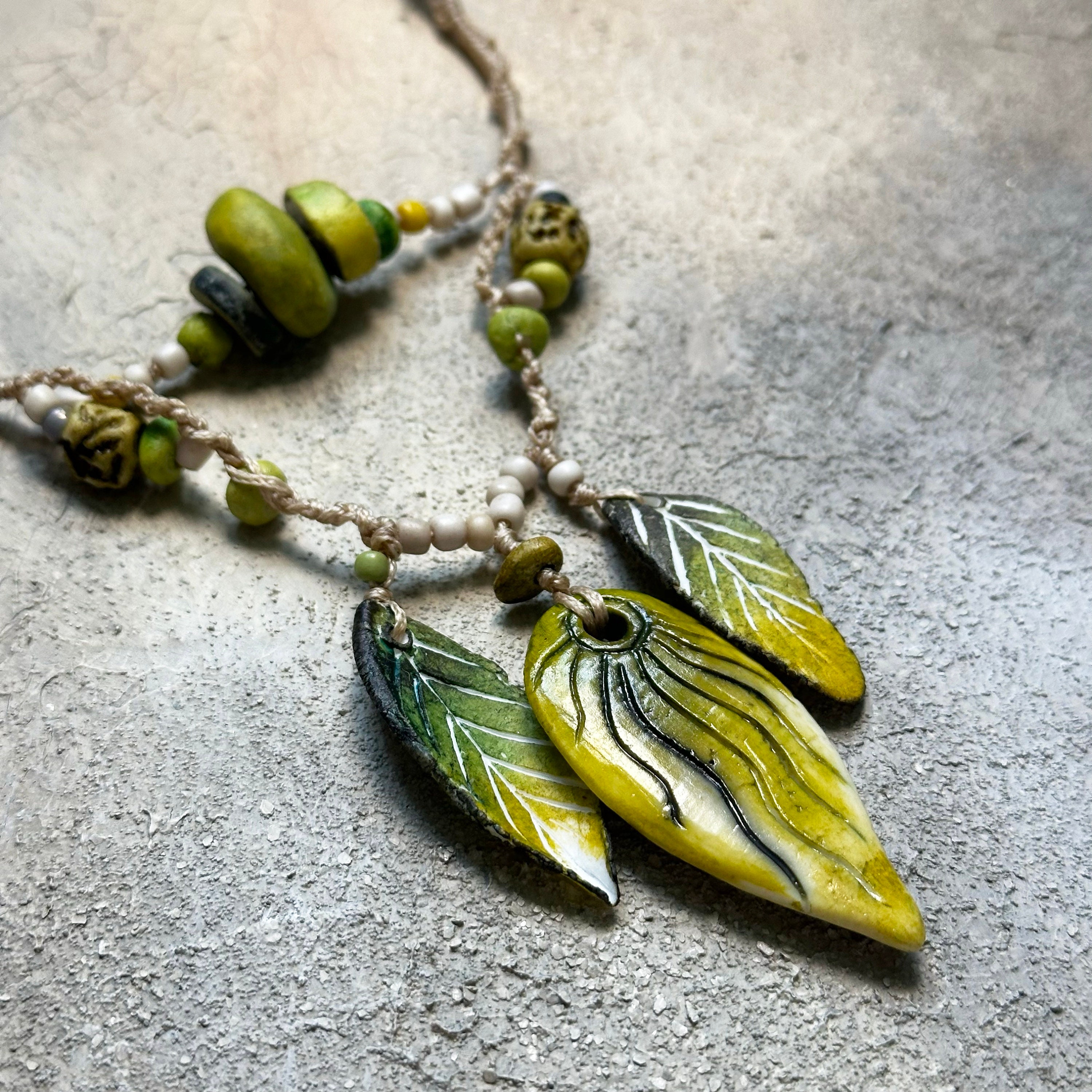 Porcelain Necklace, Rustic Jewellery, Handmade Necklace, Boho ...