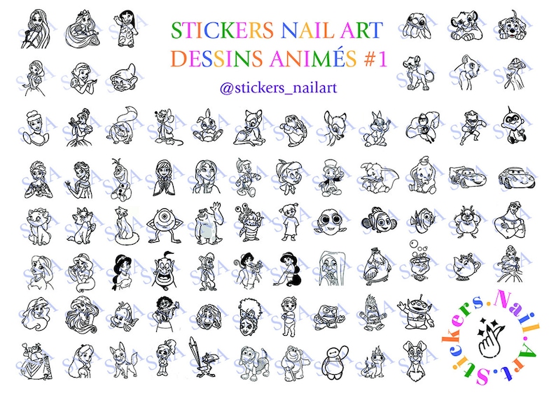 Cartoon Nail Art Nail Sticker Sheets | Nail Art Sticker Sheets | Nail ...