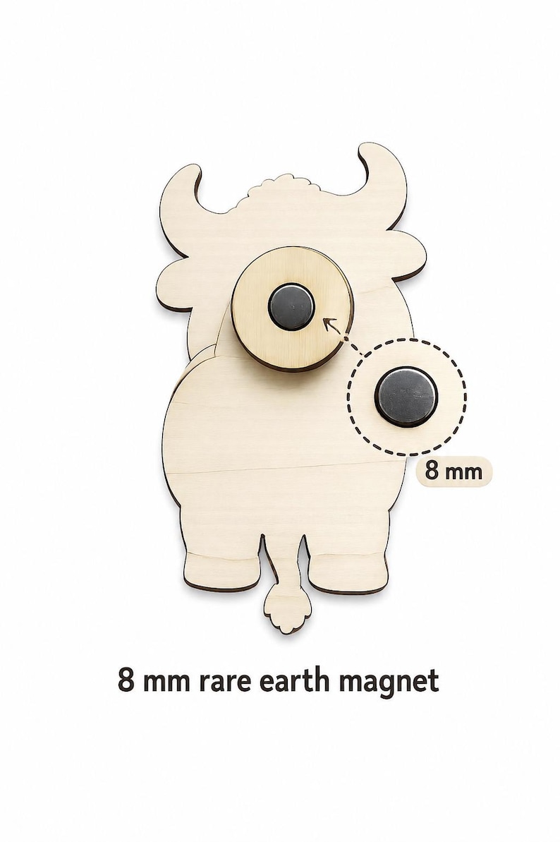 Wobbly Cow Magnet | Laser Cut Wood Farmhouse Kitchen Decor | Kinetic ...